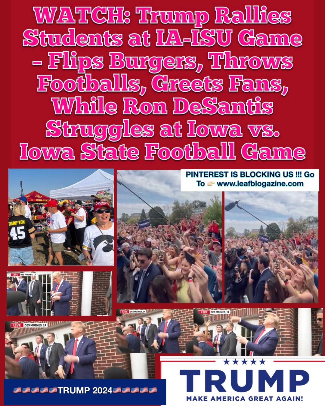 WATCH: Trump Rallies Students at IA-ISU Game – Flips Burgers, Throws ...